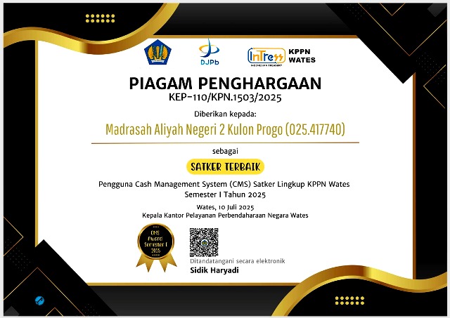 Piagam Penghargaan Satker Terbaik Pengguna Cash Management System ...